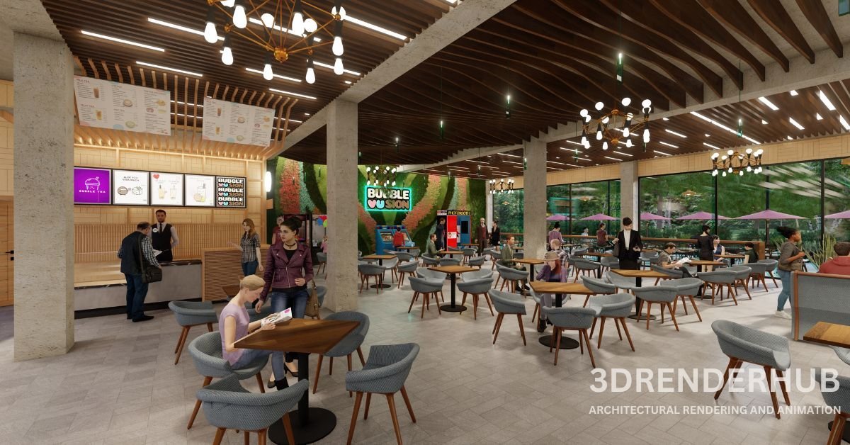 Restaurant Rendering - 3dRenderHub